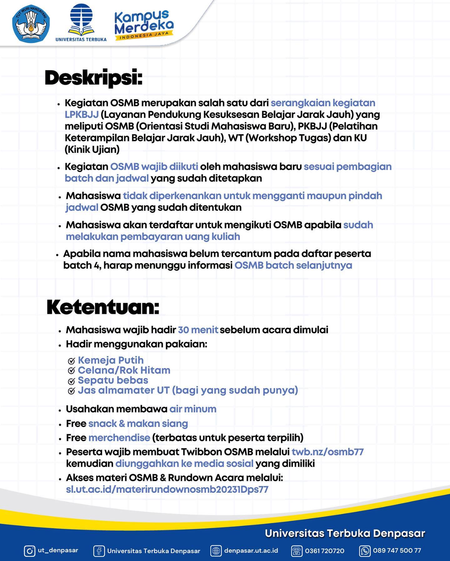 Jadwal Orientasi Studi Mahasiswa Baru (OSMB) Smt Genap 2022/23 (2023.1 ...