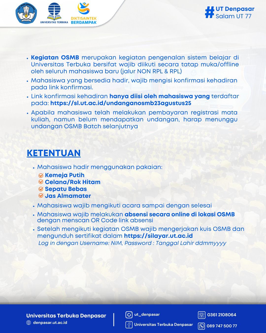 OSMB Batch 4 Semester 2025/2026 Ganjil - Universitas Terbuka Denpasar